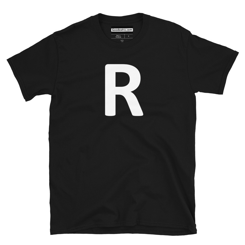 Letter T-shirt – Alphabet Letter R – (#8810) | Goodextra